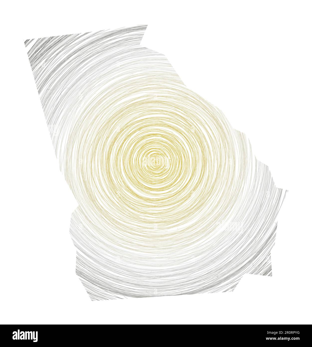 Georgia map filled with concentric circles. Sketch style circles in the ...