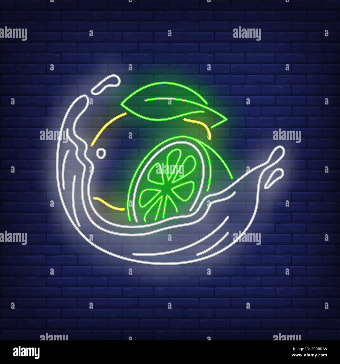 Lemon, lime and liquid splash neon sign Stock Vector Image & Art - Alamy