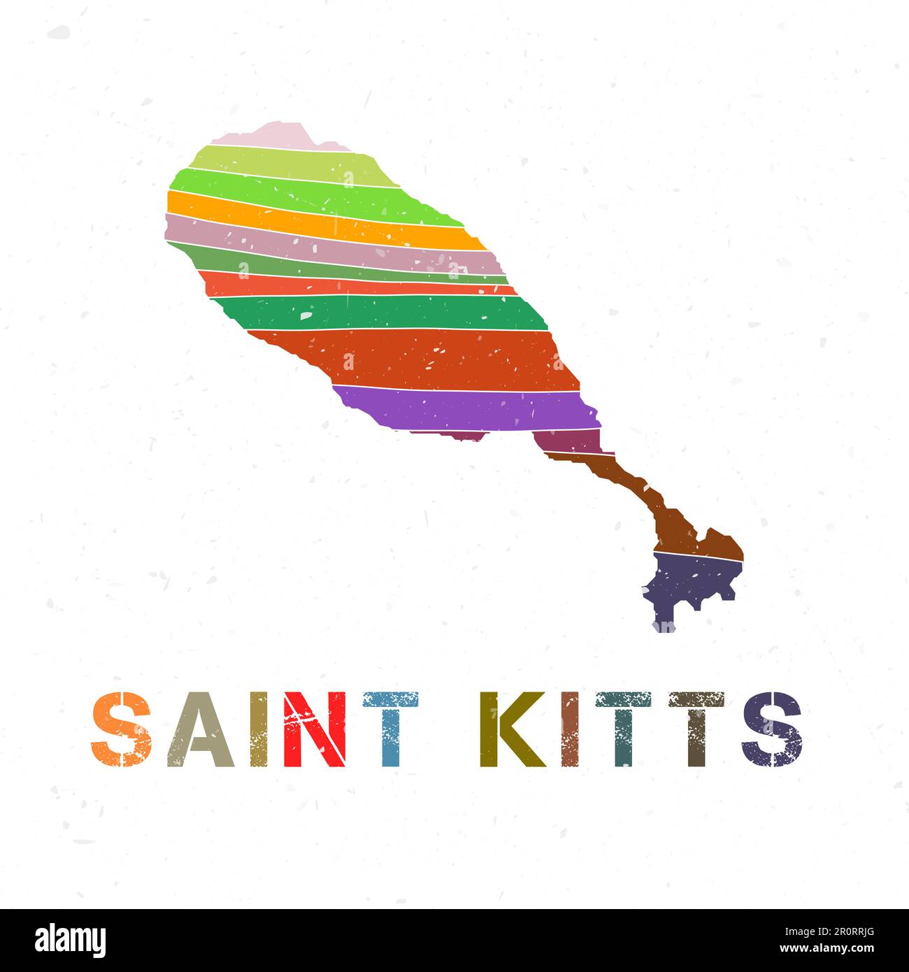 Saint Kitts map design. Shape of the island with beautiful geometric ...