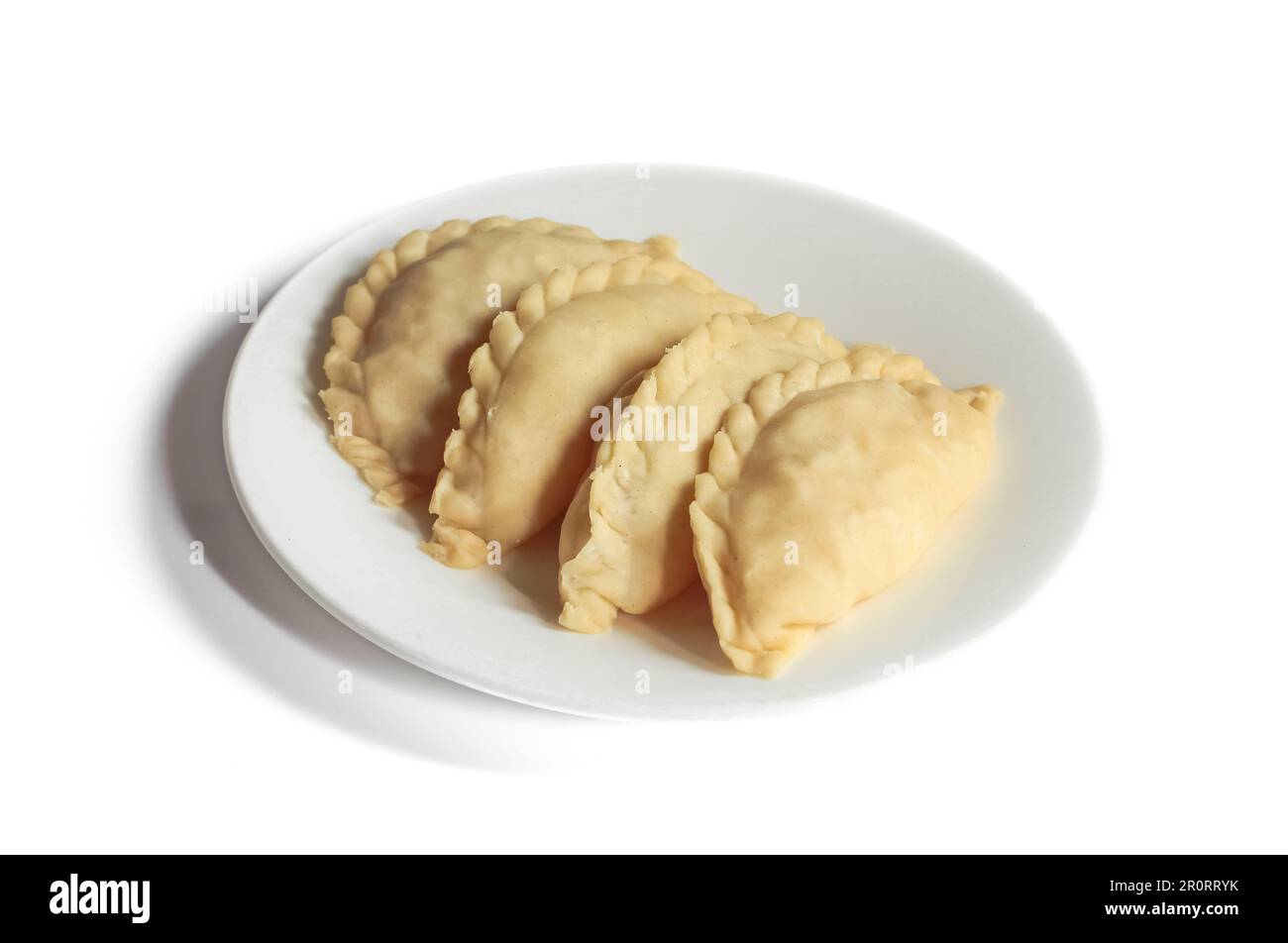 Kue pastel raw isolated on white background. Kue pastel or fried bread ...