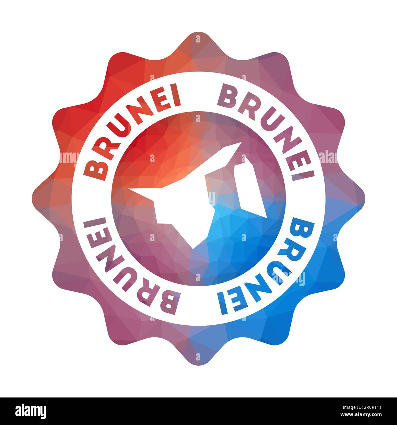 Brunei low poly logo. Colorful gradient travel logo of the country in ...