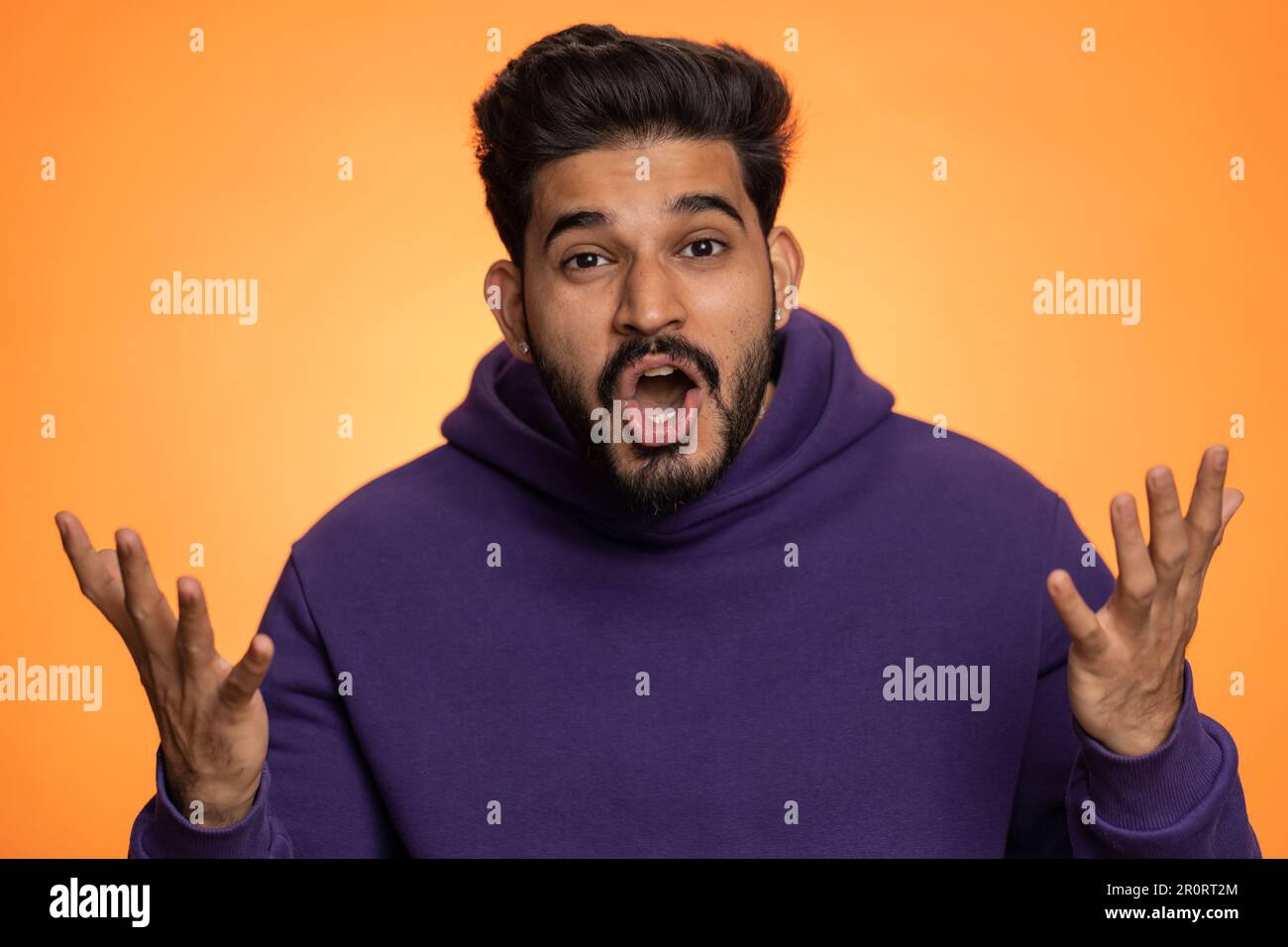 Oh my God, Wow. Excited amazed winner man raising hands in surprise ...