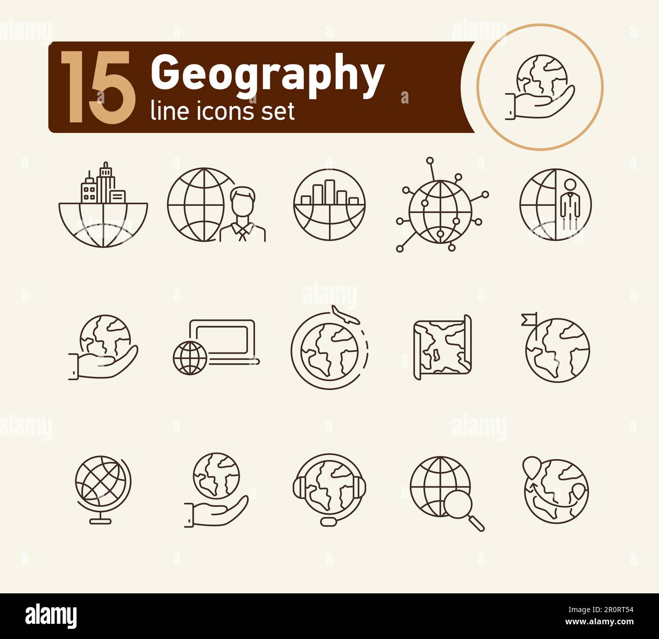 Geography line icon set Stock Vector Image & Art - Alamy