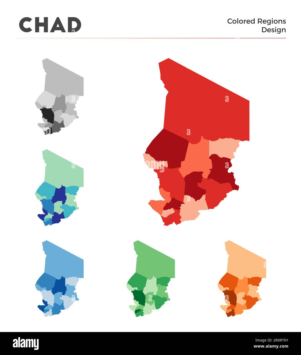 Chad map collection. Borders of Chad for your infographic. Colored ...