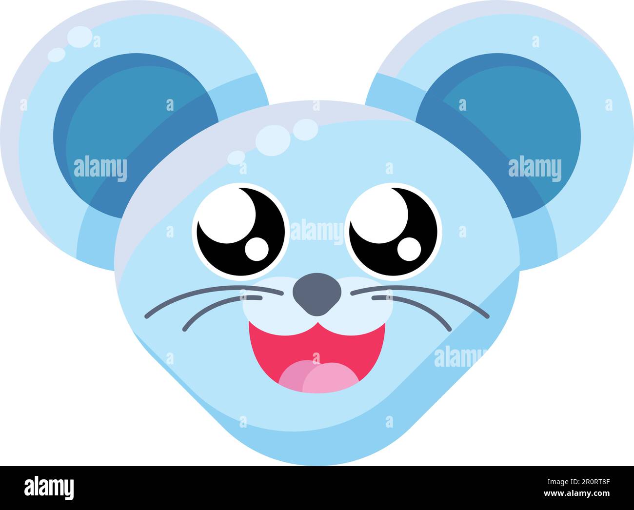 Mouse happy face emoticon. Smiling animal emoji, laughing rat. Happy ...