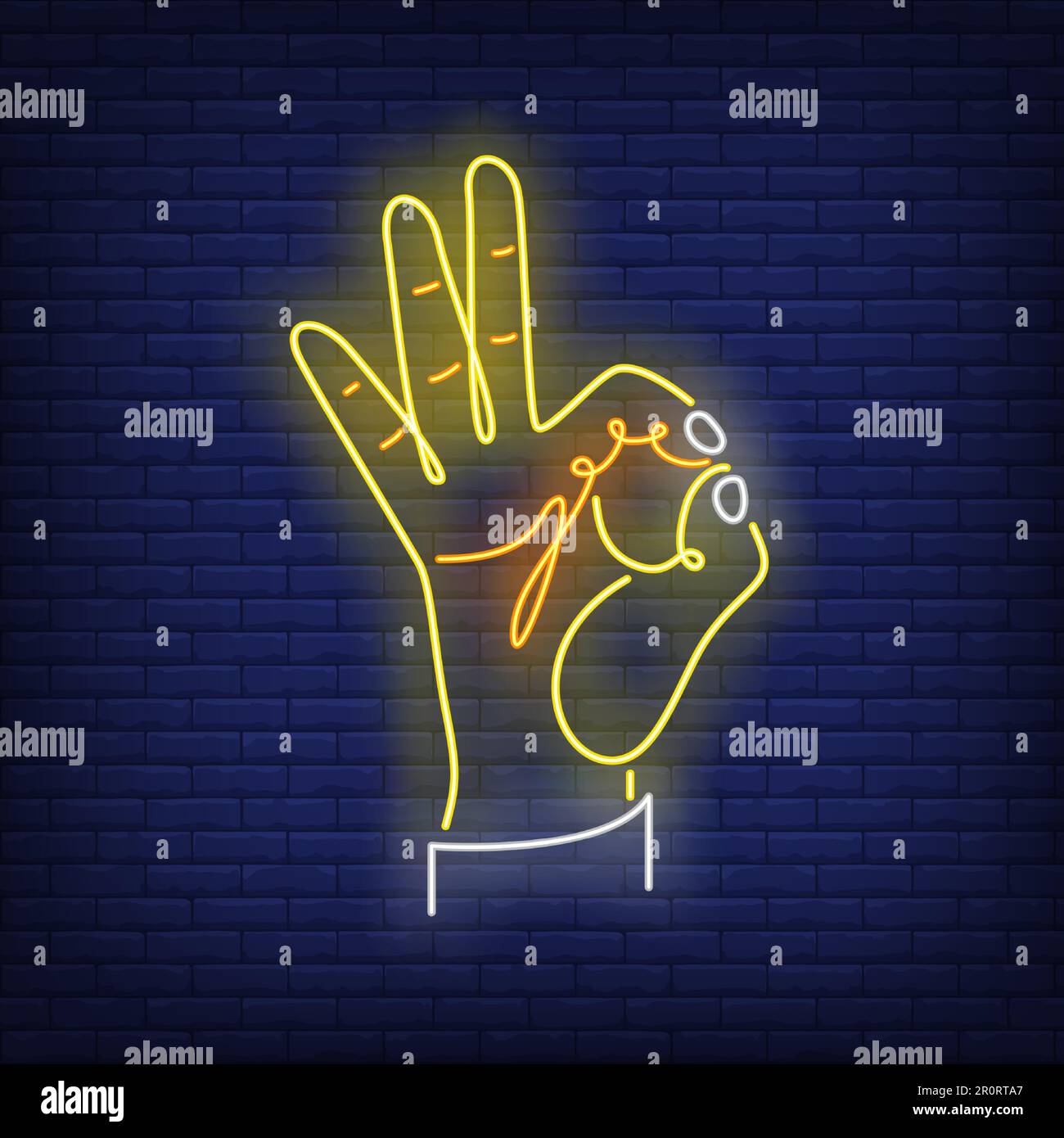 OK gesture neon sign Stock Vector Image & Art - Alamy