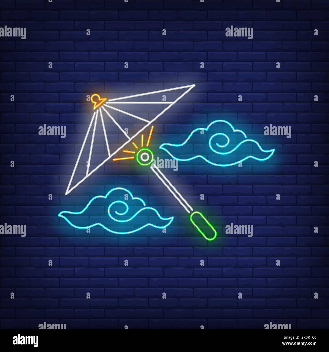 Japanese umbrella with clouds neon sign Stock Vector Image & Art - Alamy