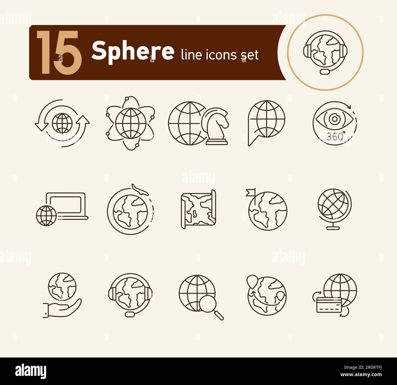 Sphere line icon set Stock Vector Image & Art - Alamy