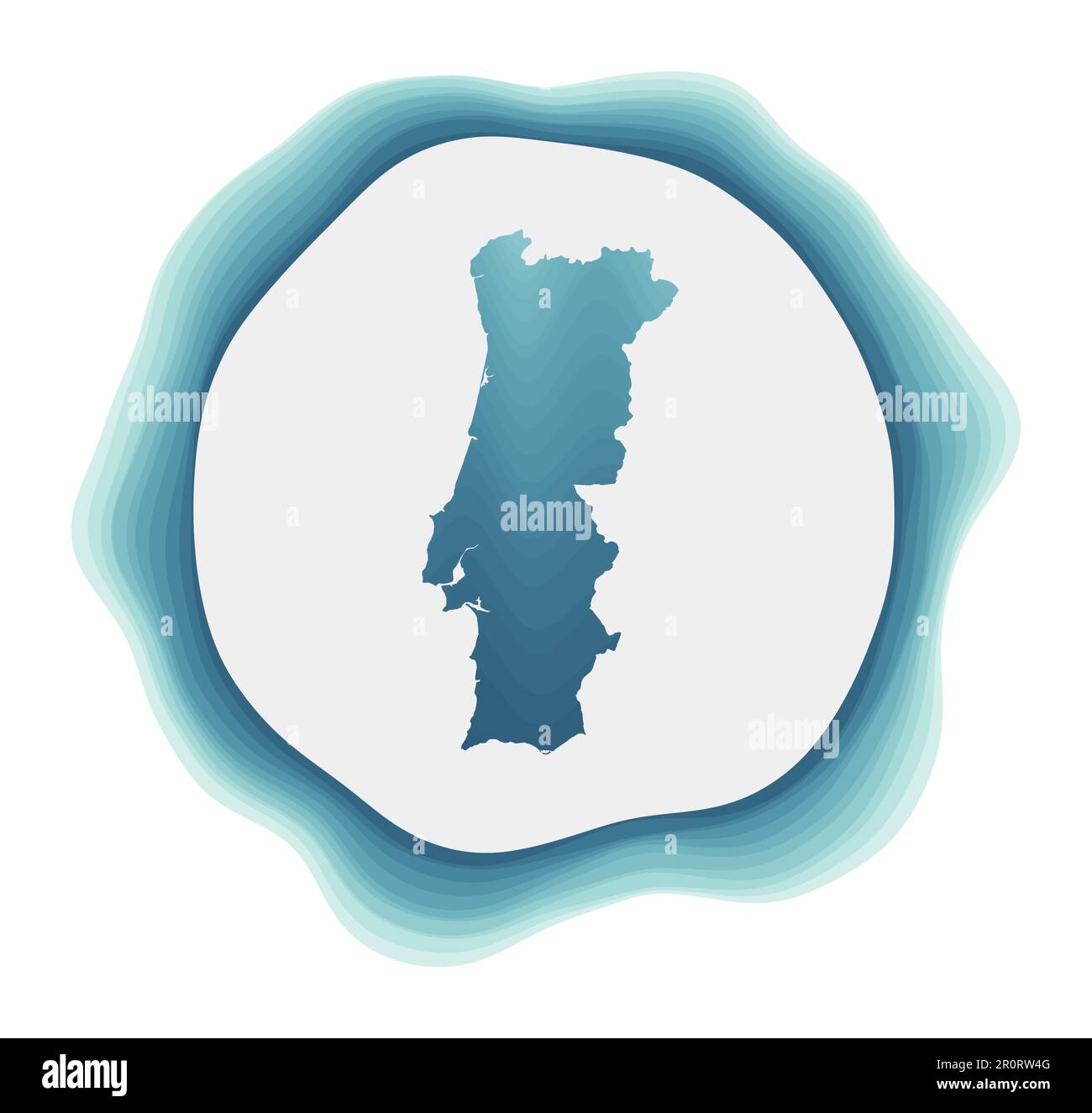 Portugal logo. Badge of the country. Layered circular sign around ...