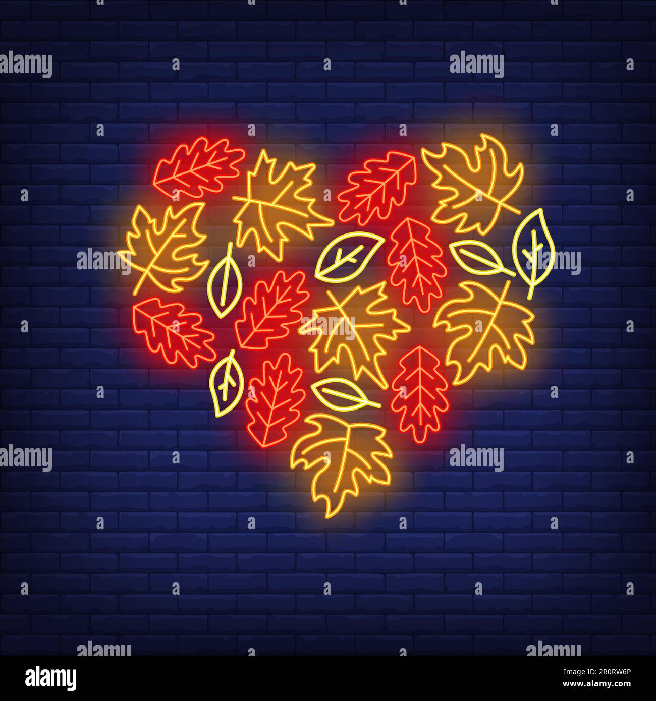 Autumn foliage neon sign Stock Vector Image & Art - Alamy