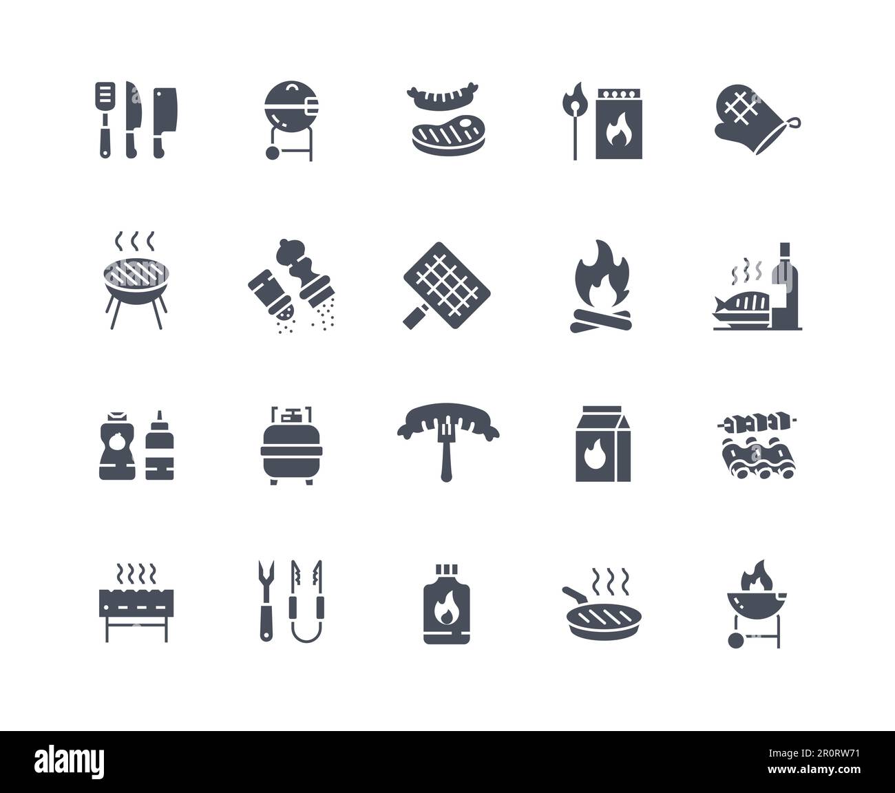 Barbecue icons black set Stock Vector Image & Art - Alamy