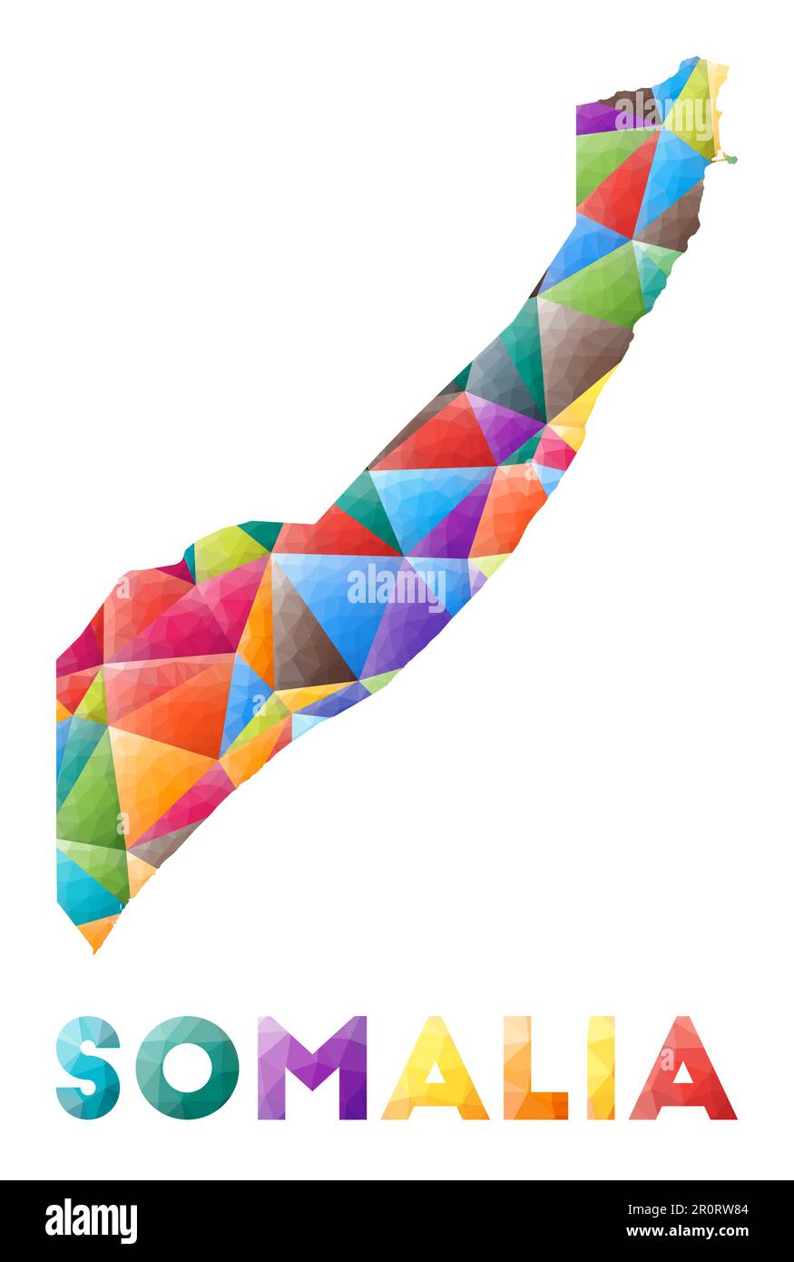 Somalia - colorful low poly country shape. Multicolor geometric ...