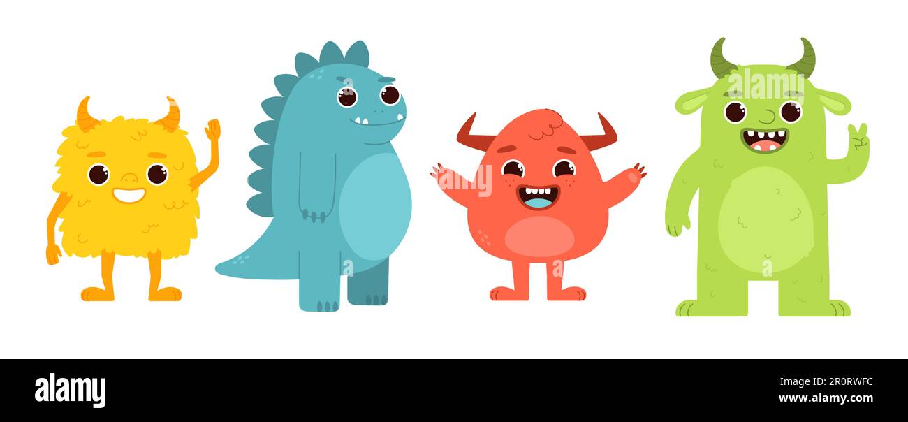 Cartoon cute boo monsters Stock Vector Images - Alamy