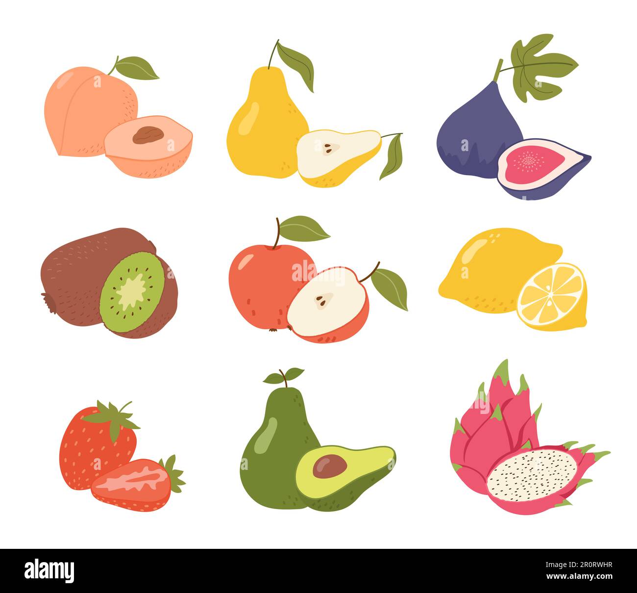 Set of fruits Stock Vector Image & Art - Alamy