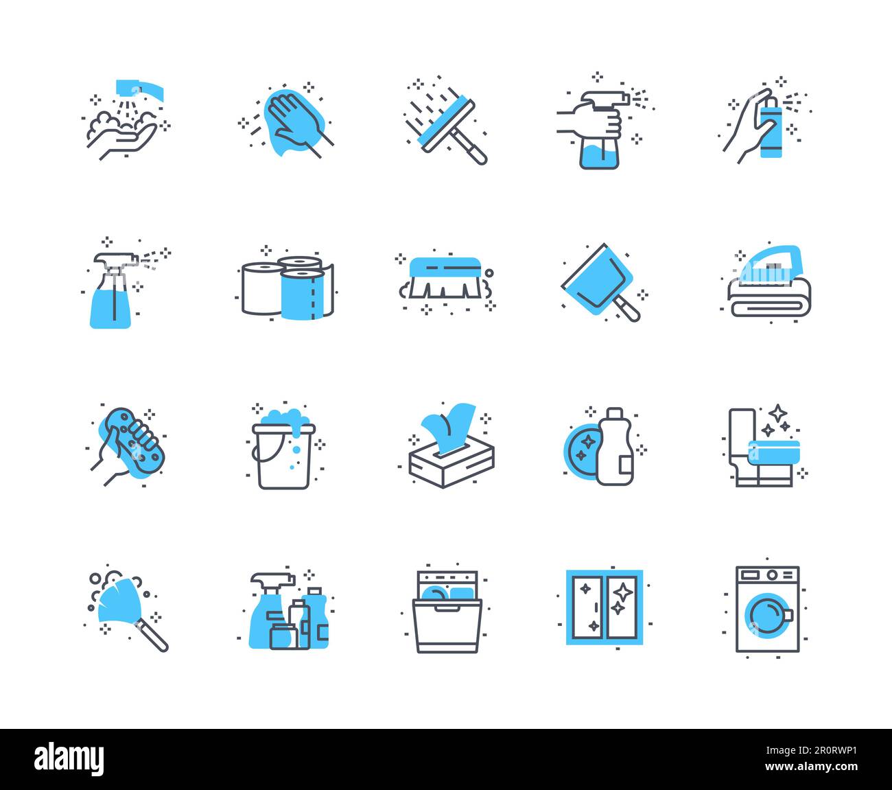 Cleaning icons color set Stock Vector Image & Art - Alamy