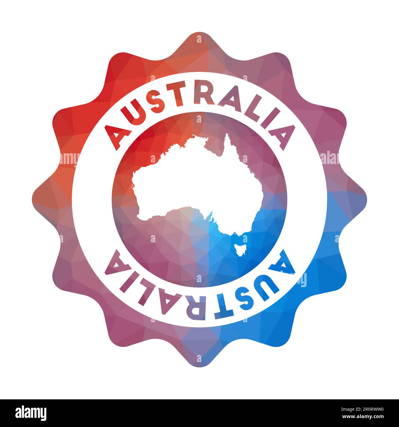 Australia low poly logo. Colorful gradient travel logo of the country ...