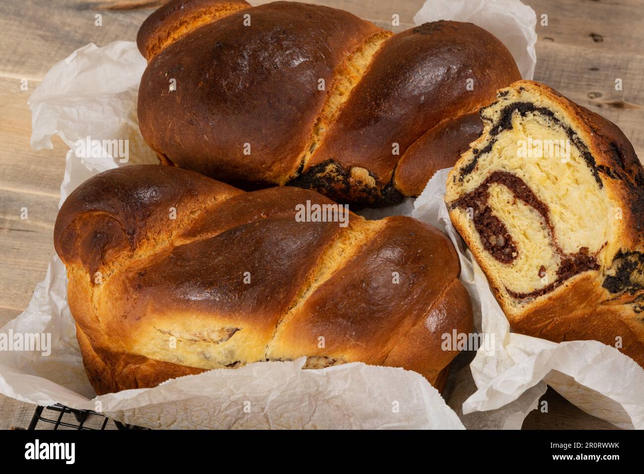 Freshly baked traditional Romanian cakes prepared on Easter and ...