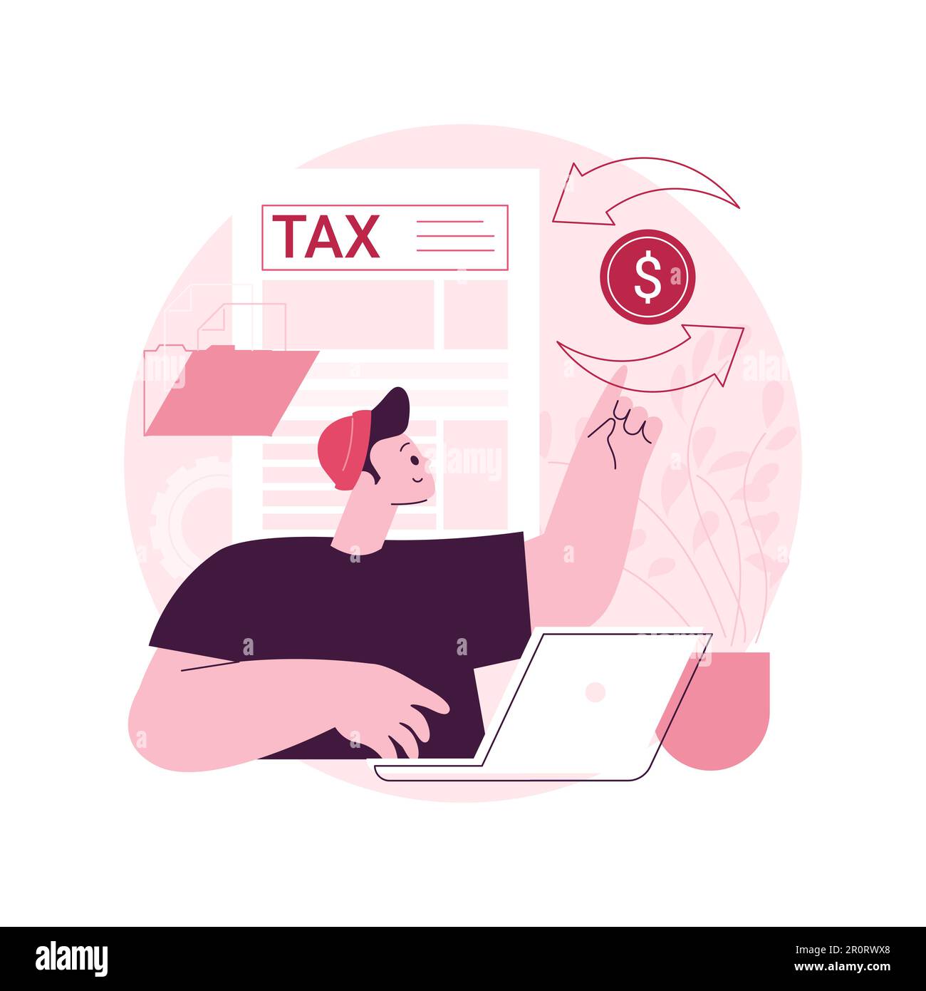 Income tax and benefit return abstract concept vector illustration ...