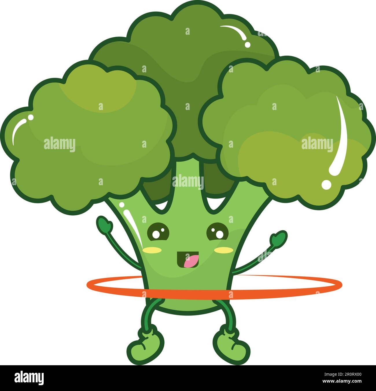 Isolated cute broccoli vegetable character Vector Stock Vector Image ...