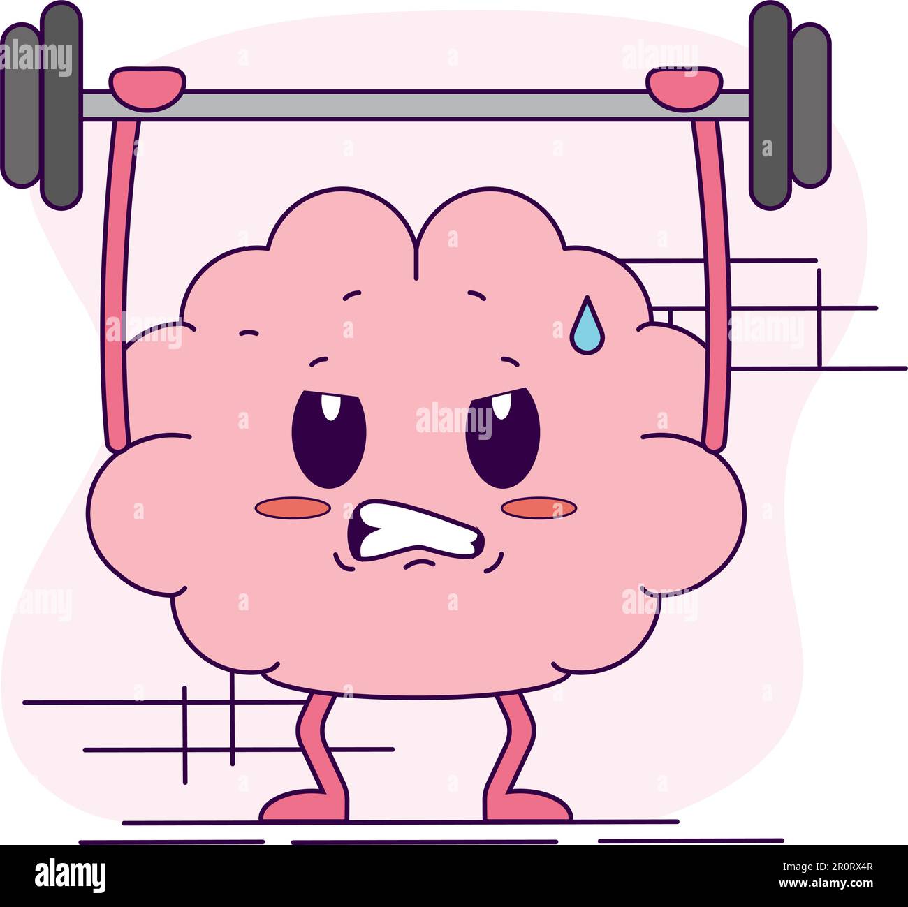 Isolated cute brain cartoon character doing exercises Vector Stock ...