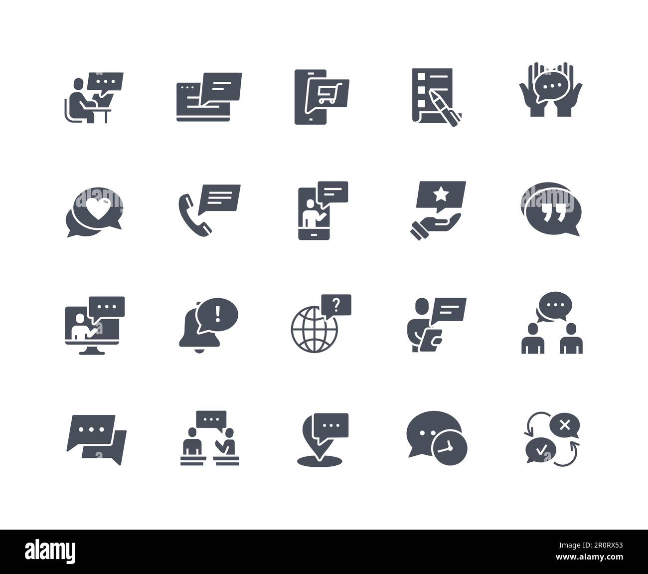 Message icons black set Stock Vector Image & Art - Alamy