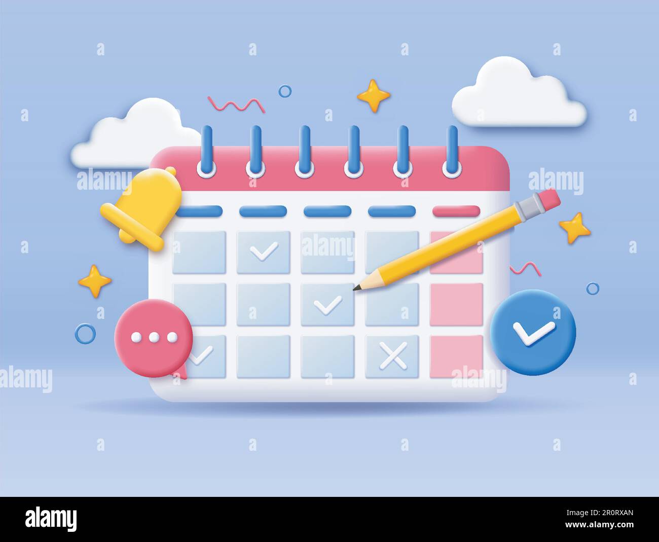3D calendar concept Stock Vector Image & Art - Alamy