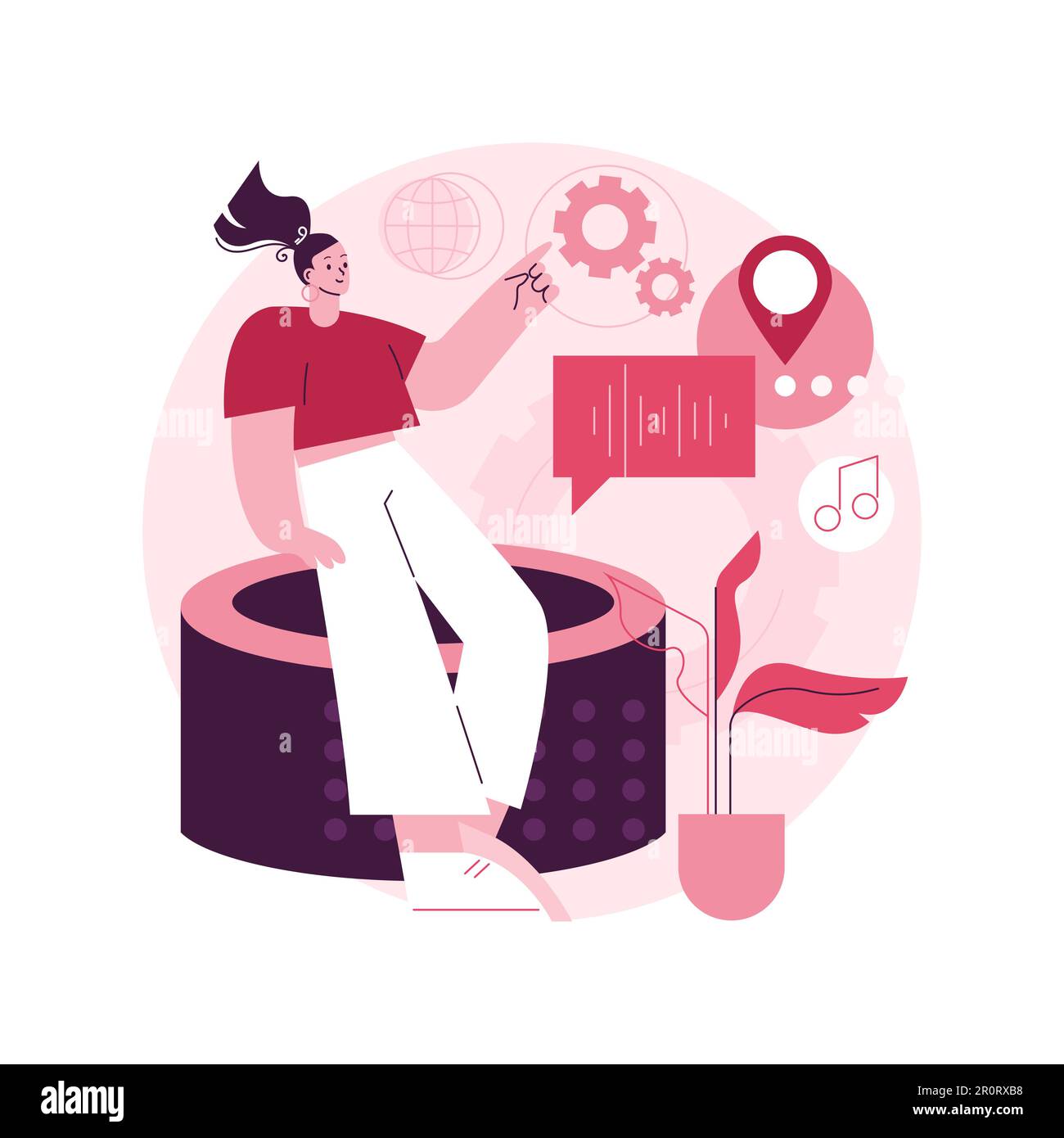 Smart speaker apps development abstract concept vector illustration ...