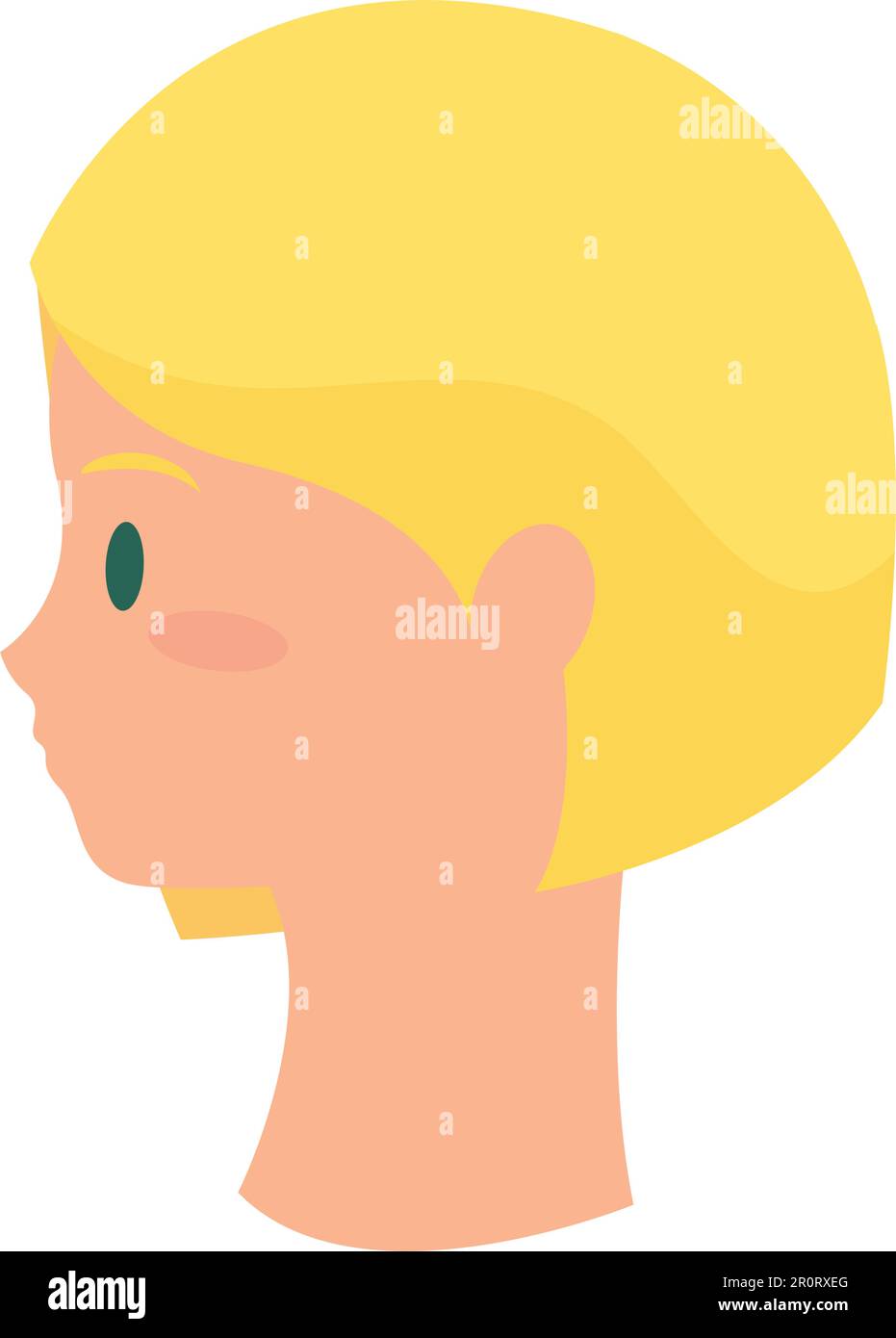 Side view of a cute female girl character avatar Vector Stock Vector ...