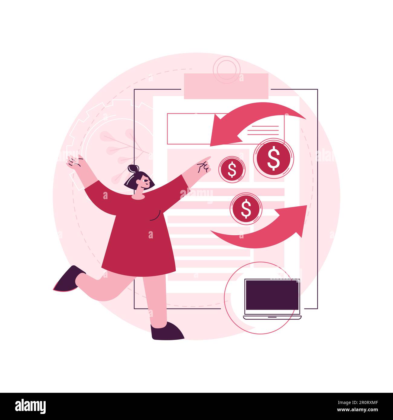 Tax return abstract concept vector illustration. Money refund, fill ...