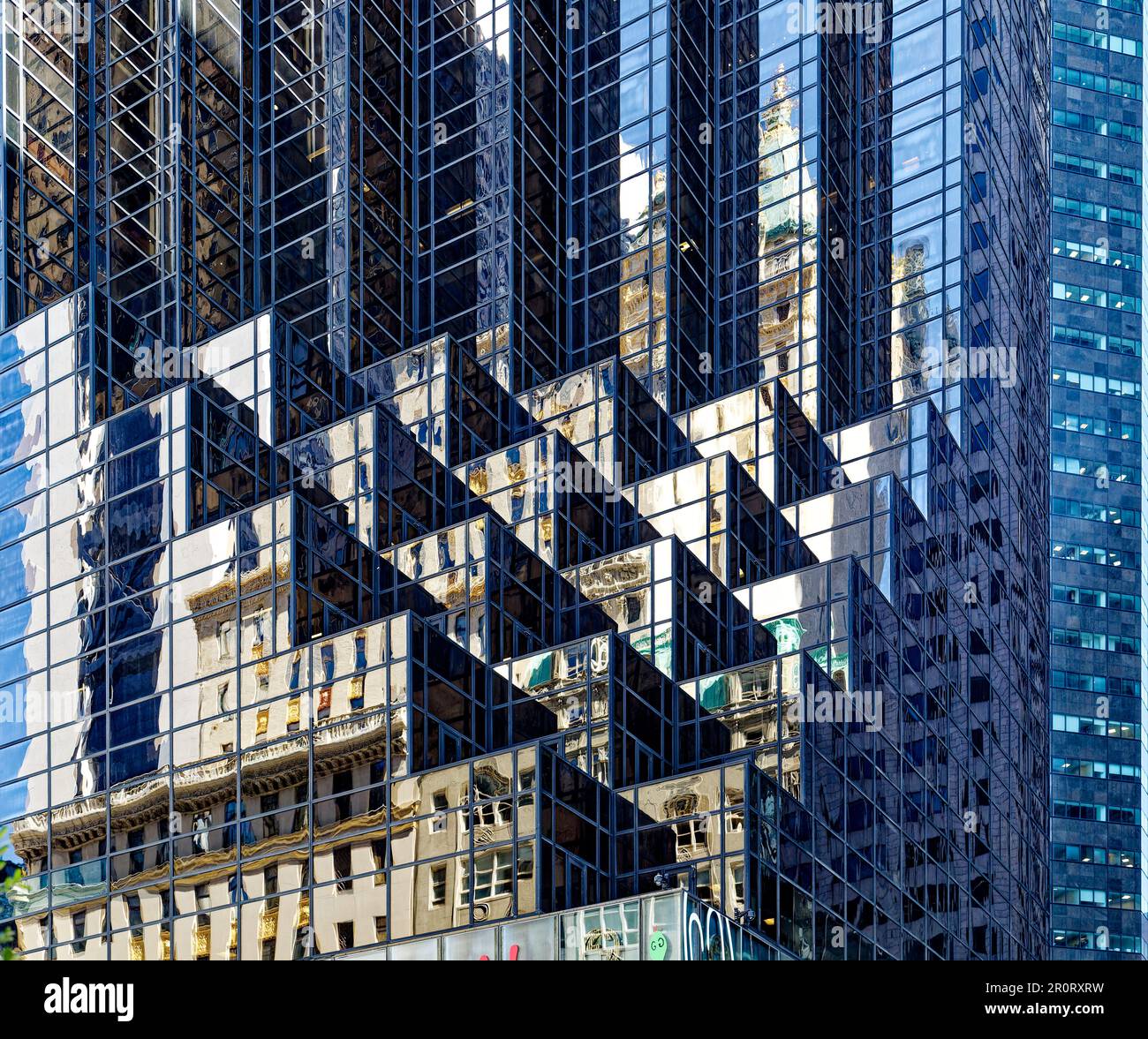 Trump Tower setbacks pixelate the reflection of the Crown Building and ...