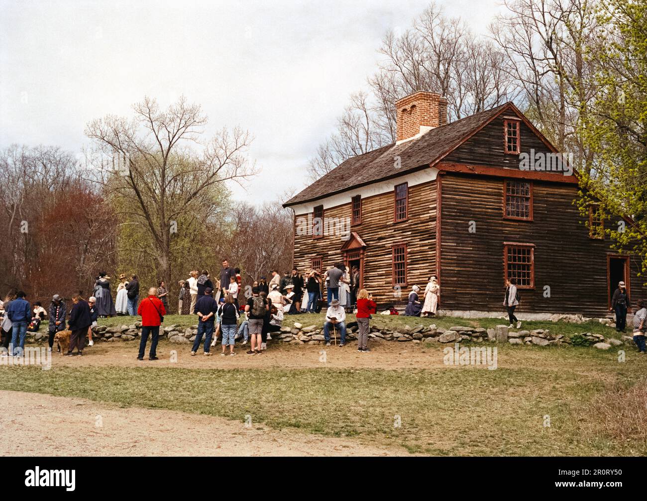 Lexington, Massachusetts USA - April 2023 - Visitors and actors ...