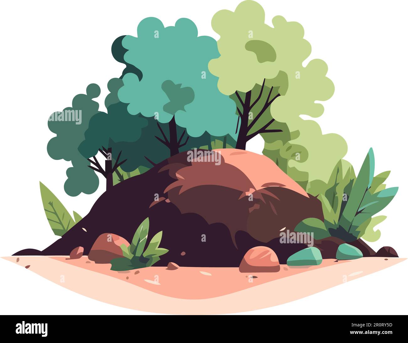 Vegetation and stones Stock Vector Images - Alamy