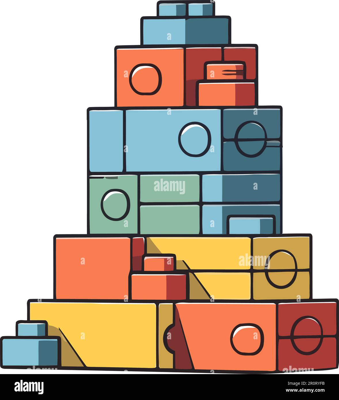 Fun childhood toy, brick blocks cartoon Stock Vector Image & Art - Alamy