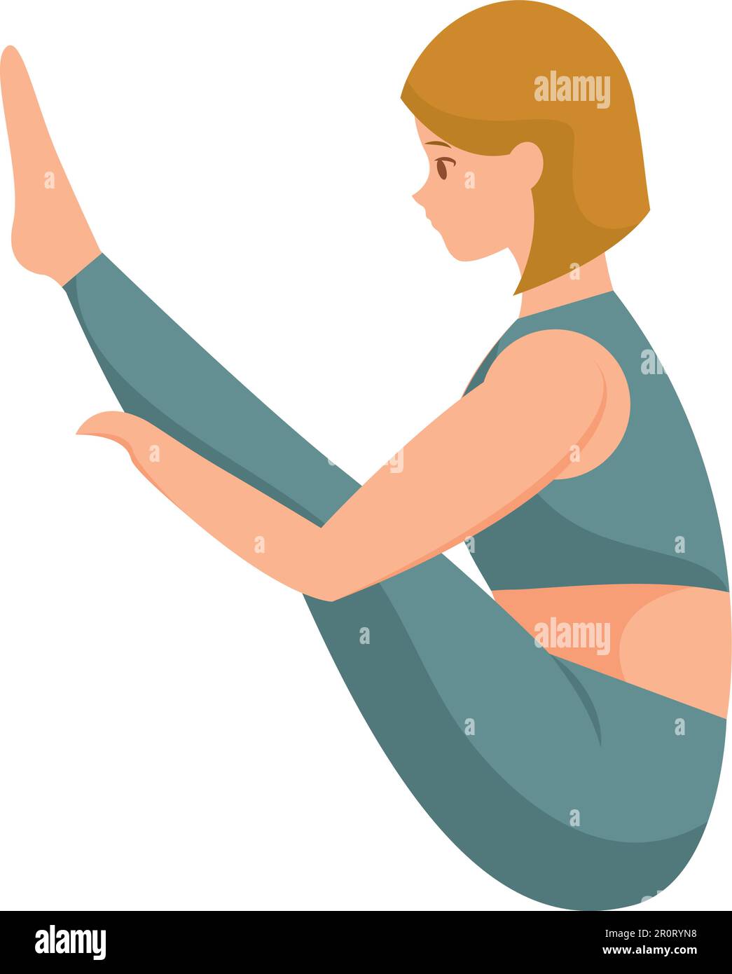 Isolated cute female character doing yoga exercises Vector Stock Vector ...