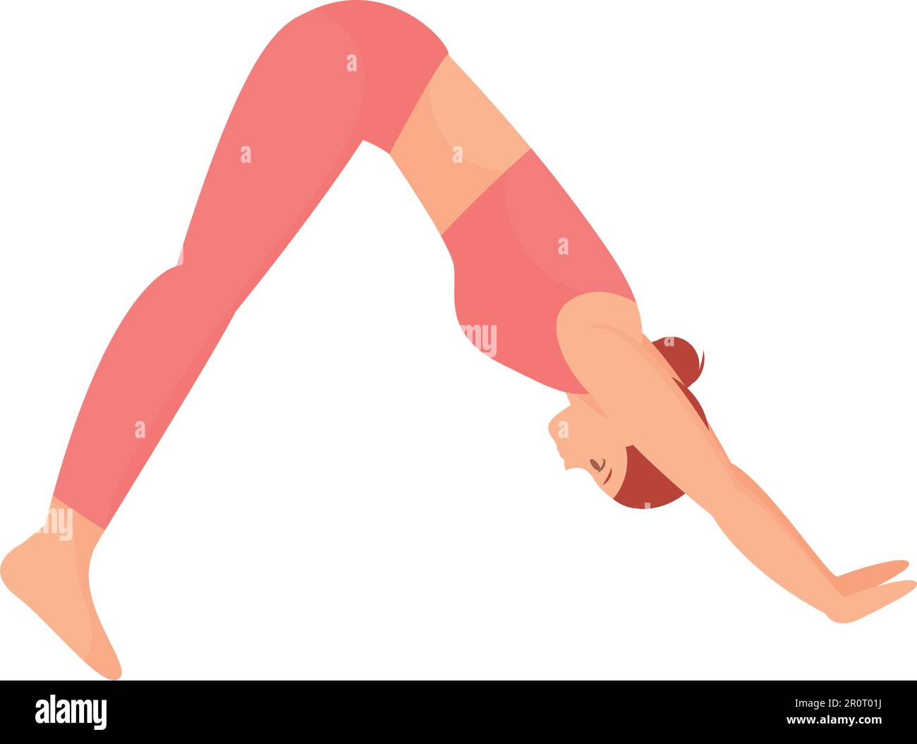Isolated cute female character doing yoga exercises Vector Stock Vector ...