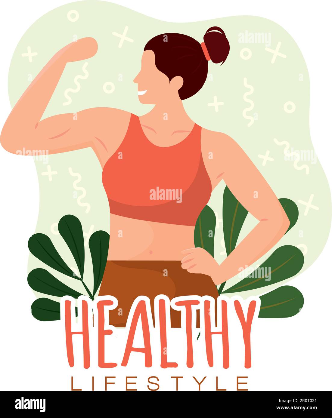 Isolated cute girl healthy abstract character Healthy lifestyle Vector ...