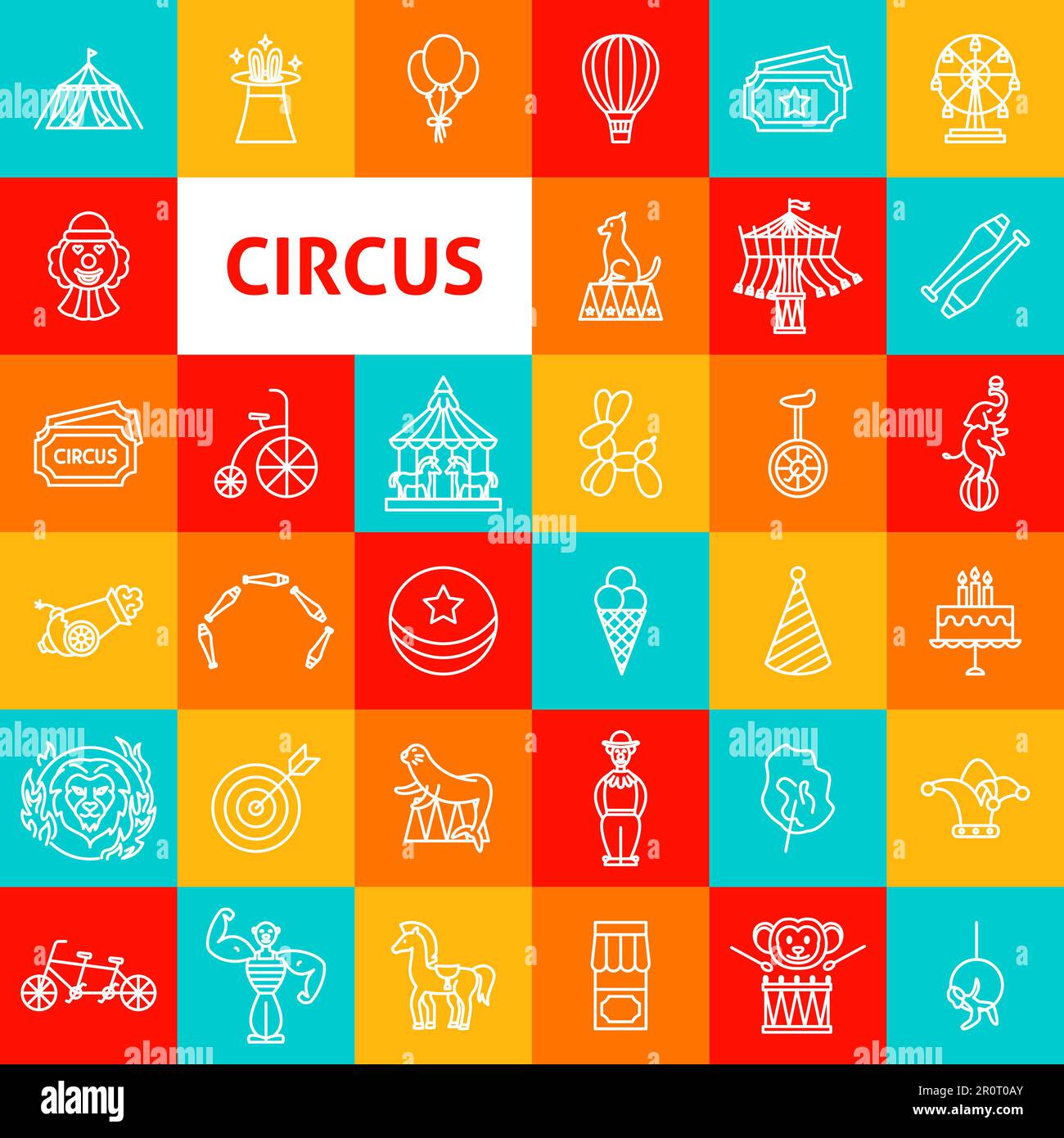 Circus Line Icons Stock Vector Image & Art - Alamy
