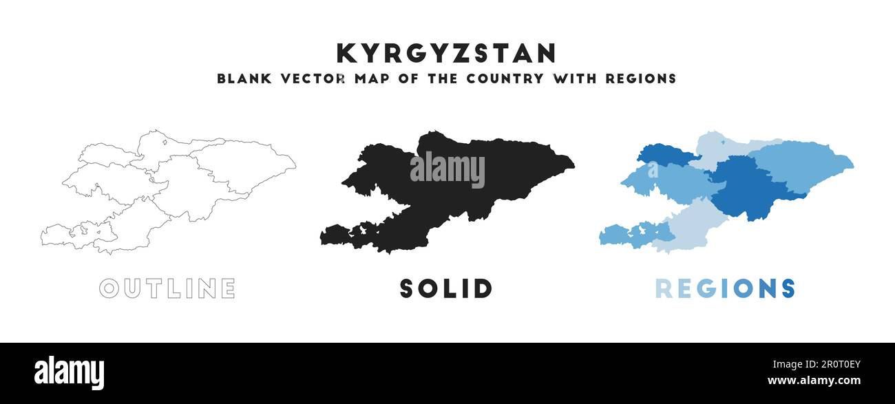 Kyrgyzstan map. Borders of Kyrgyzstan for your infographic. Vector country shape. Vector ...