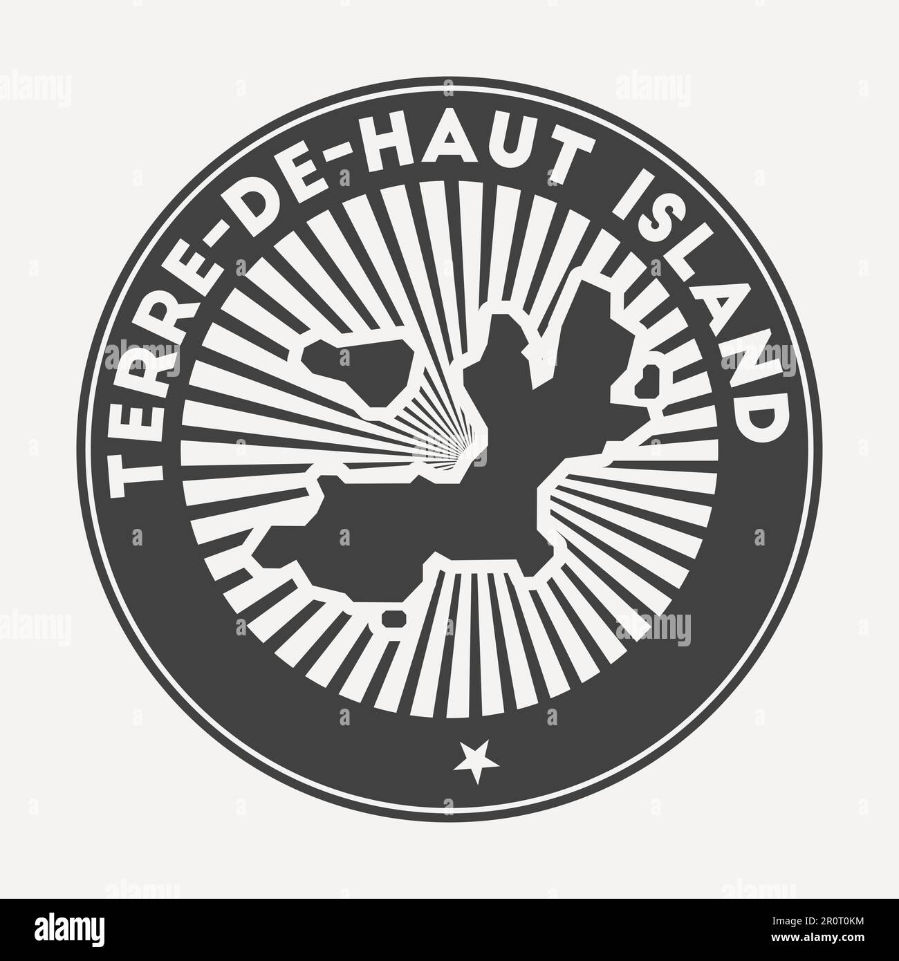 Terre-de-Haut Island round logo. Vintage travel badge with the circular ...