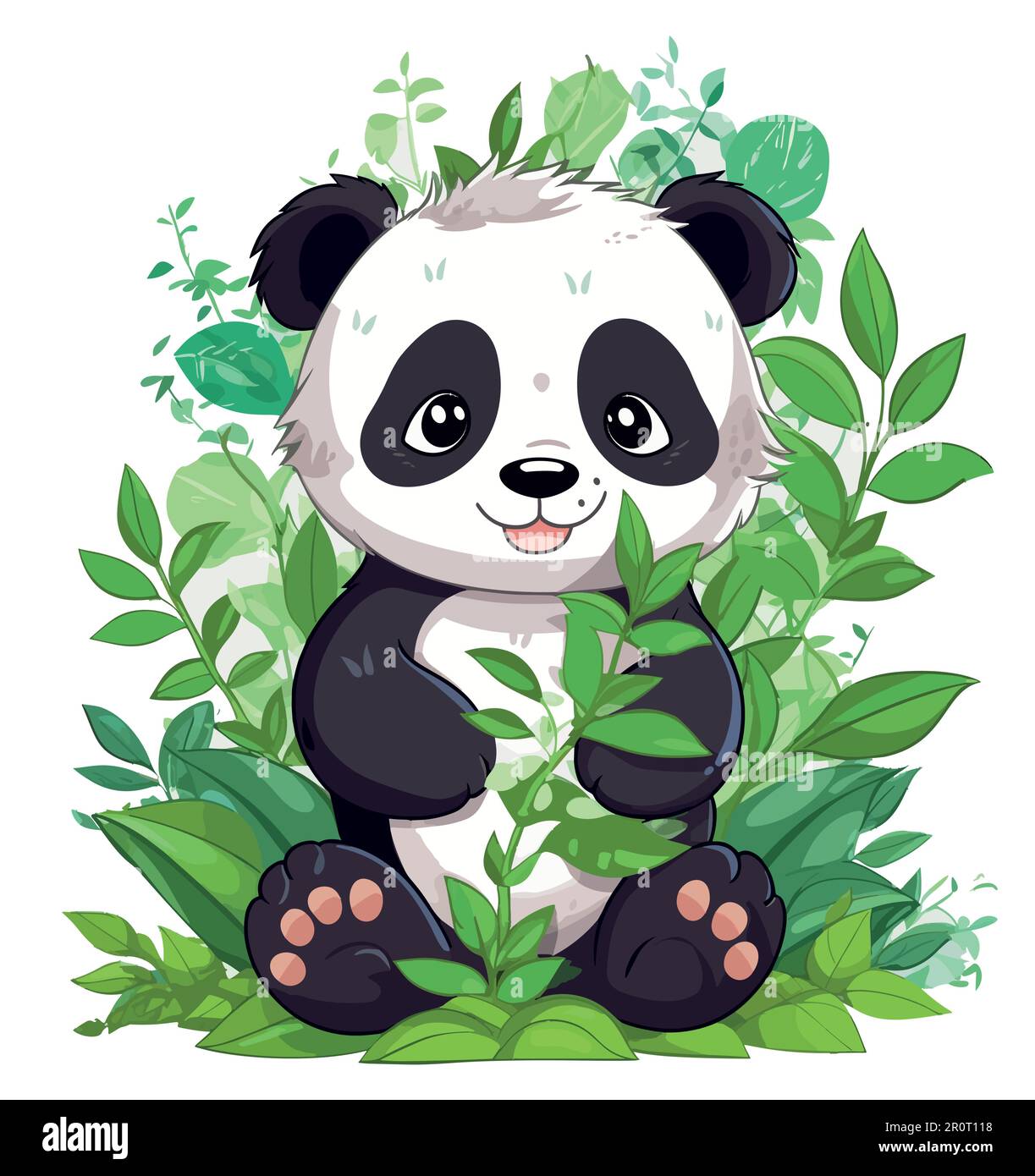 Panda Cartoon Bamboo