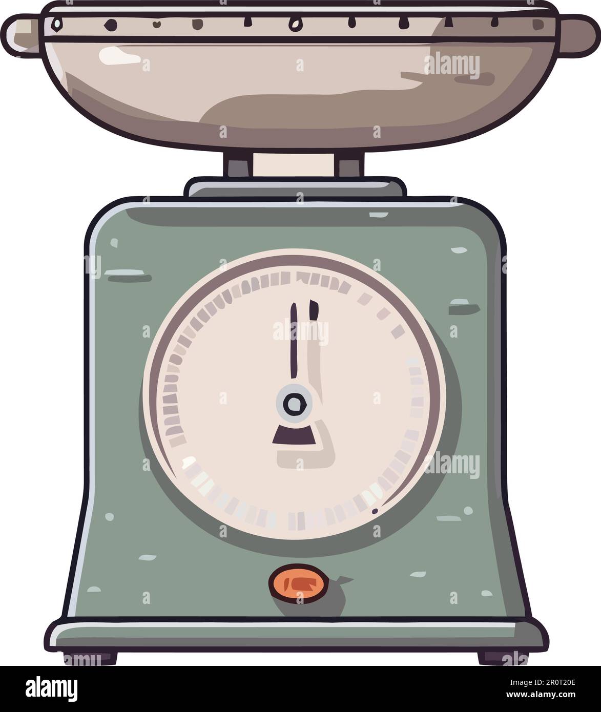 Antique kitchen scale, isolated vector illustration Stock Vector Image ...