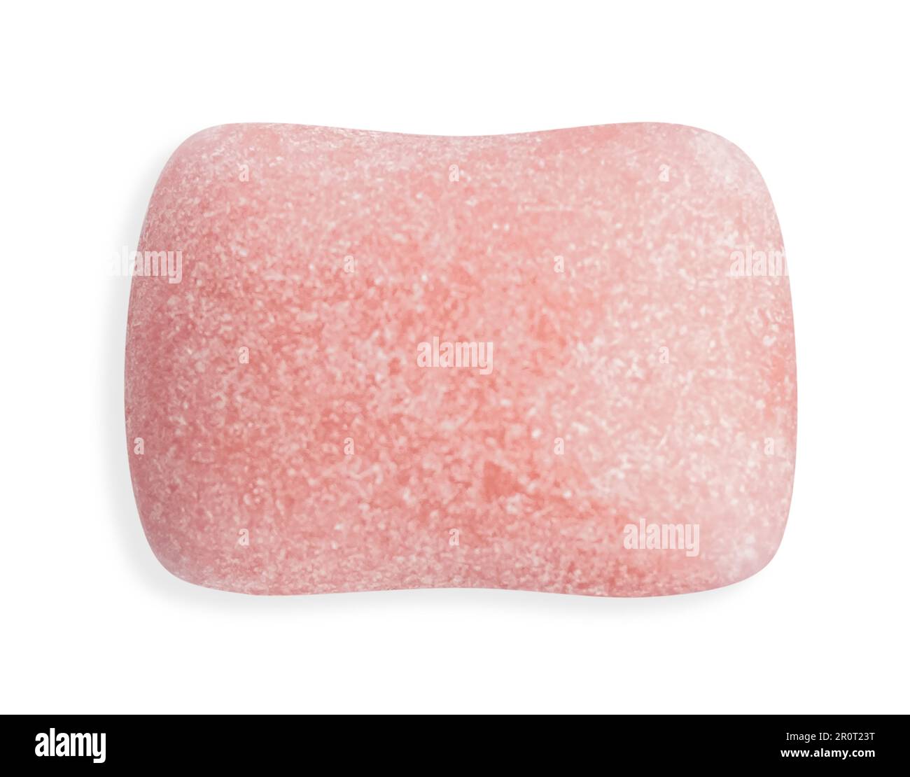 Tasty pink chewing gum isolated on white, top view Stock Photo - Alamy