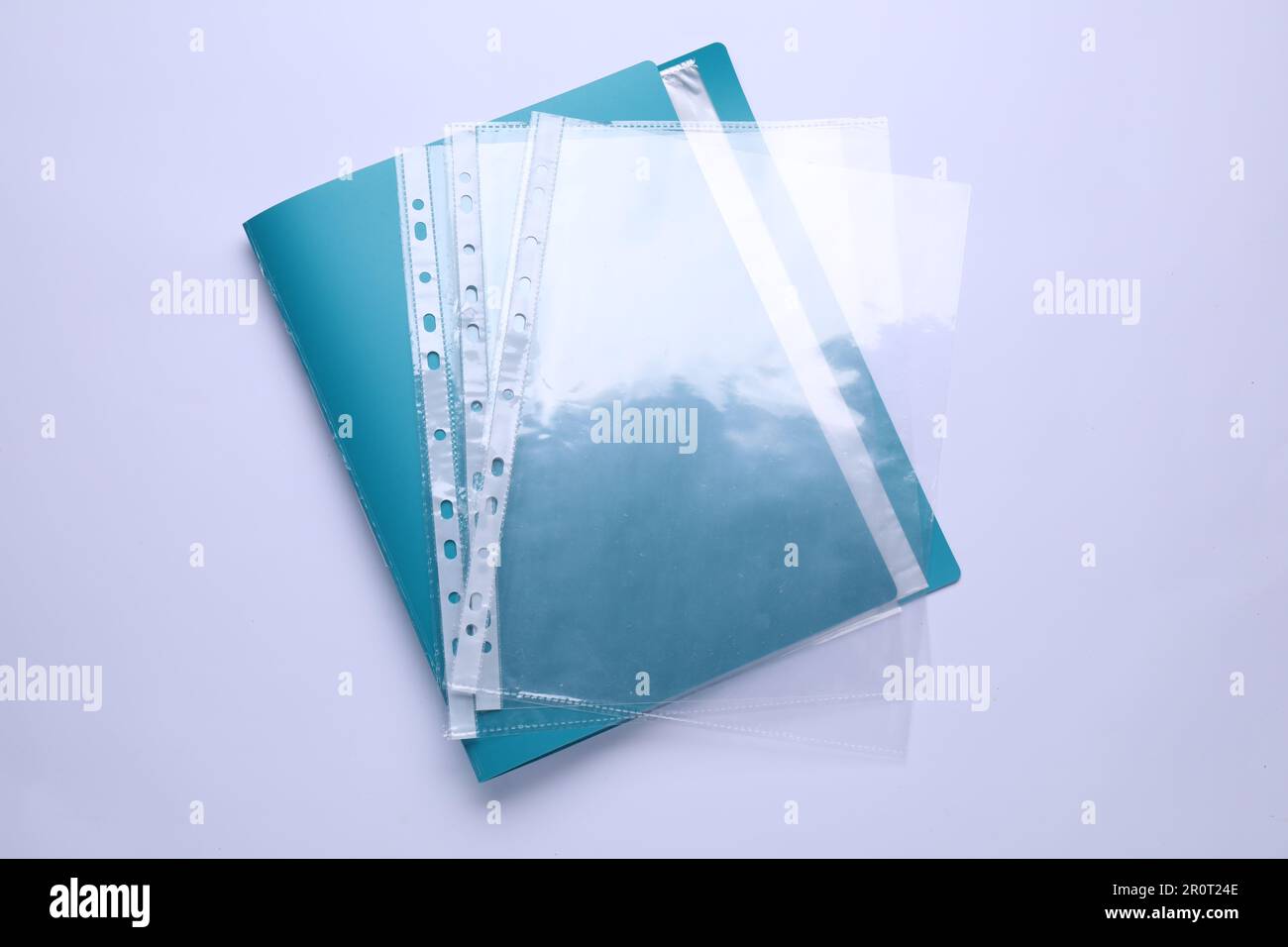 File folder with punched pockets isolated on white, top view Stock ...