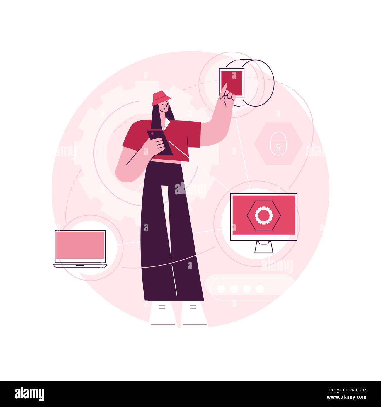 Cross-device tracking abstract concept vector illustration. Multi ...