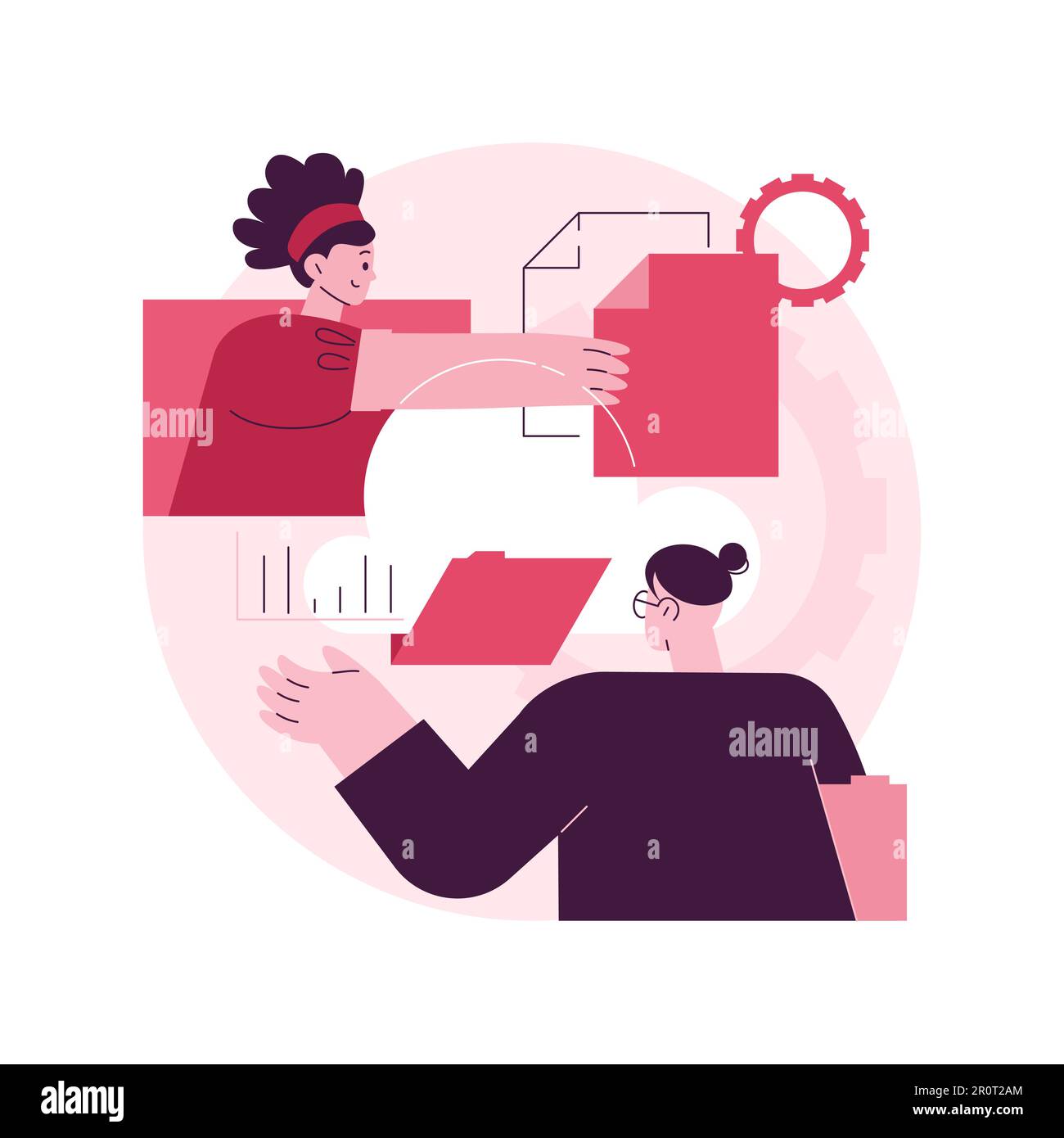 Cloud collaboration abstract concept vector illustration. Online ...