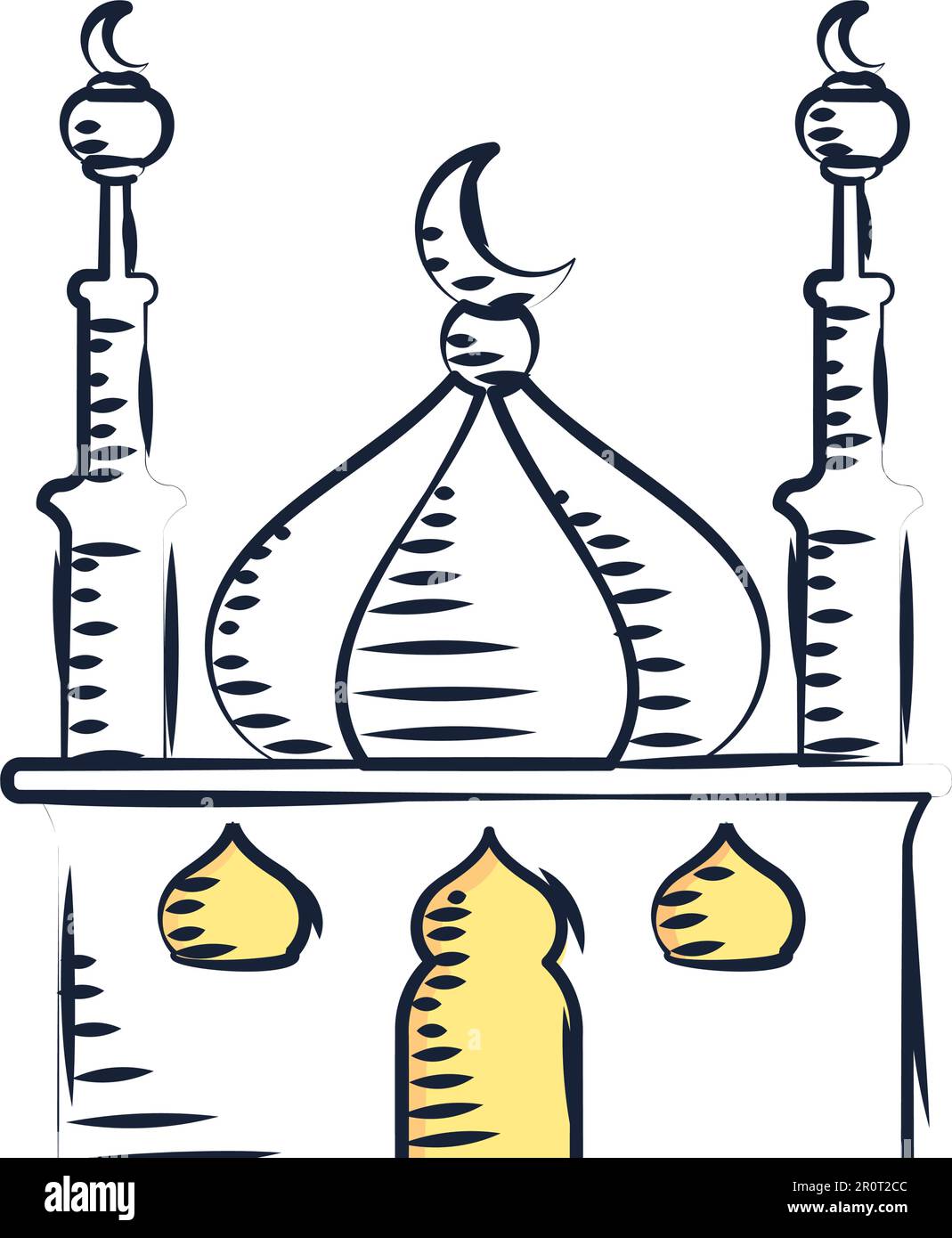 Mosque moon vector line Stock Vector Images - Alamy