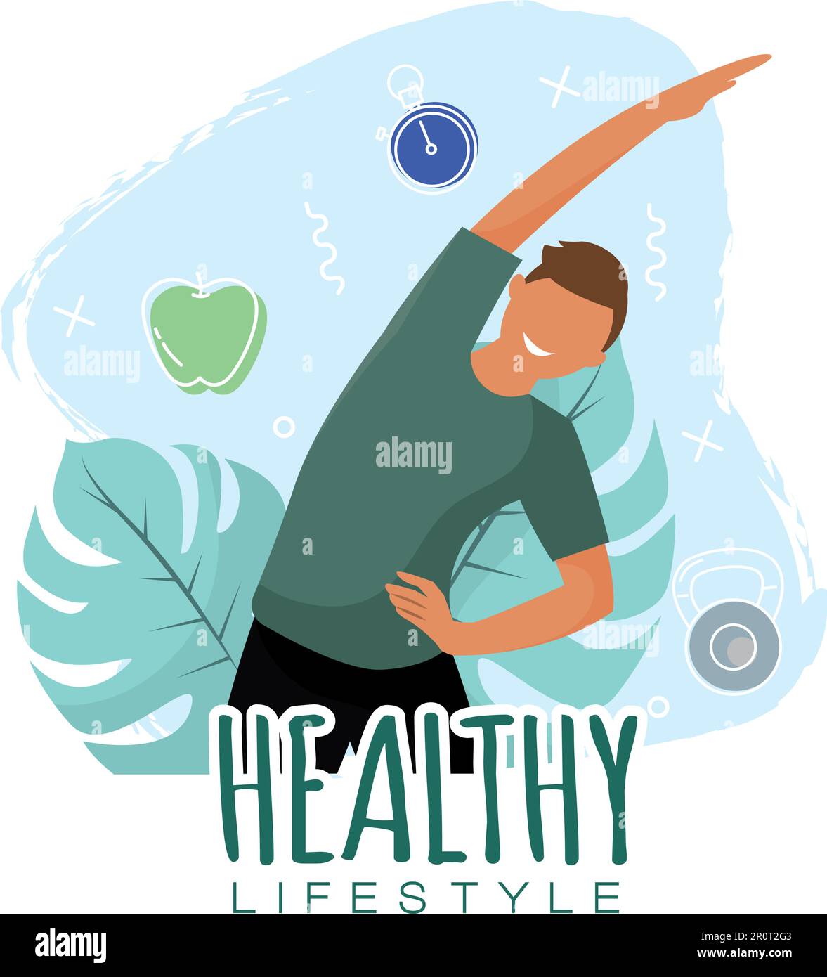Isolated cute boy healthy abstract character Healthy lifestyle Vector ...