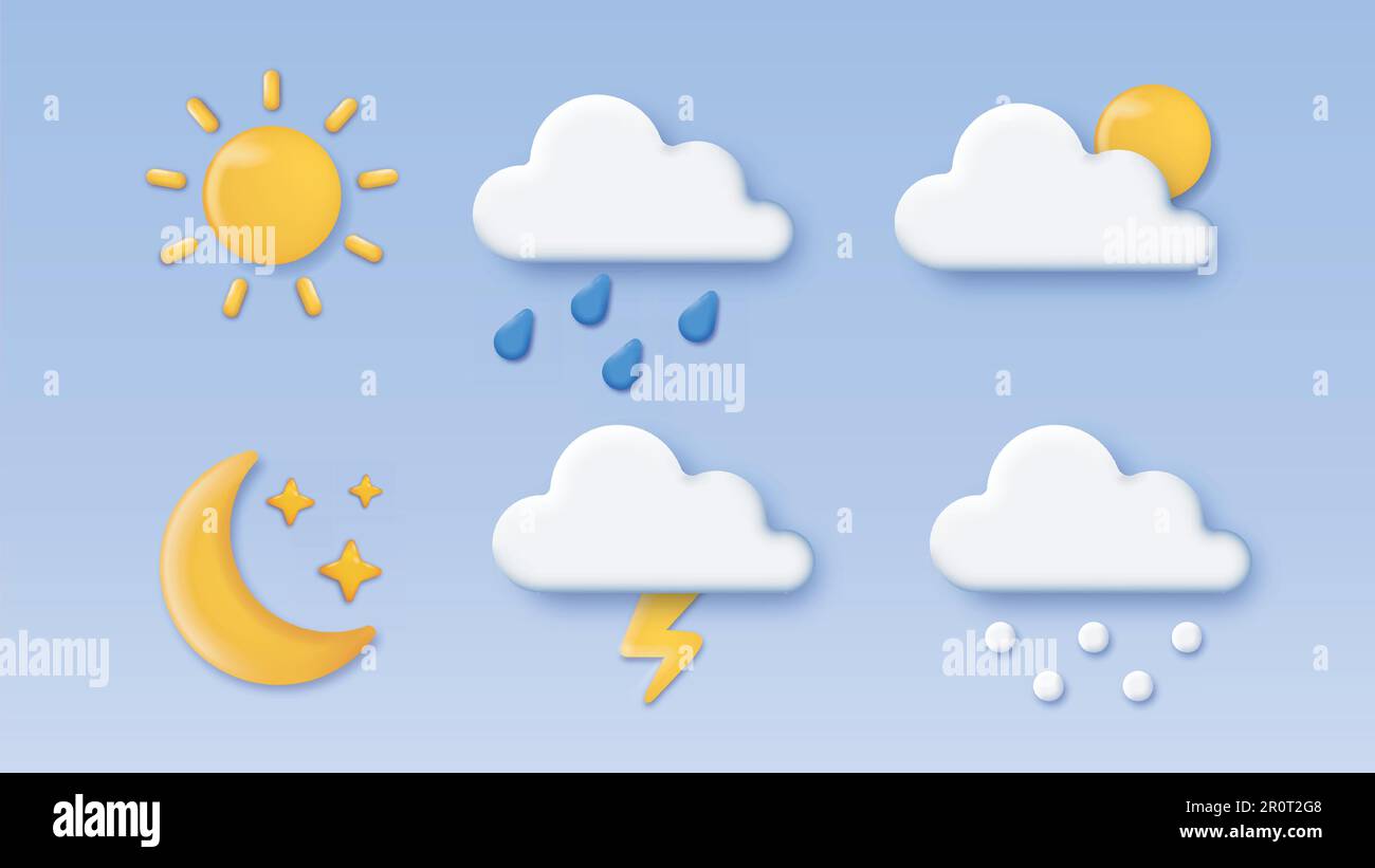 3D weather icons set Stock Vector Image & Art - Alamy