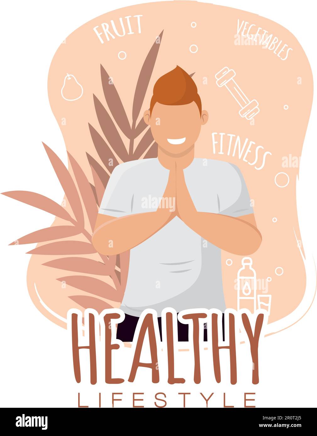 Isolated cute boy healthy abstract character Healthy lifestyle Vector ...