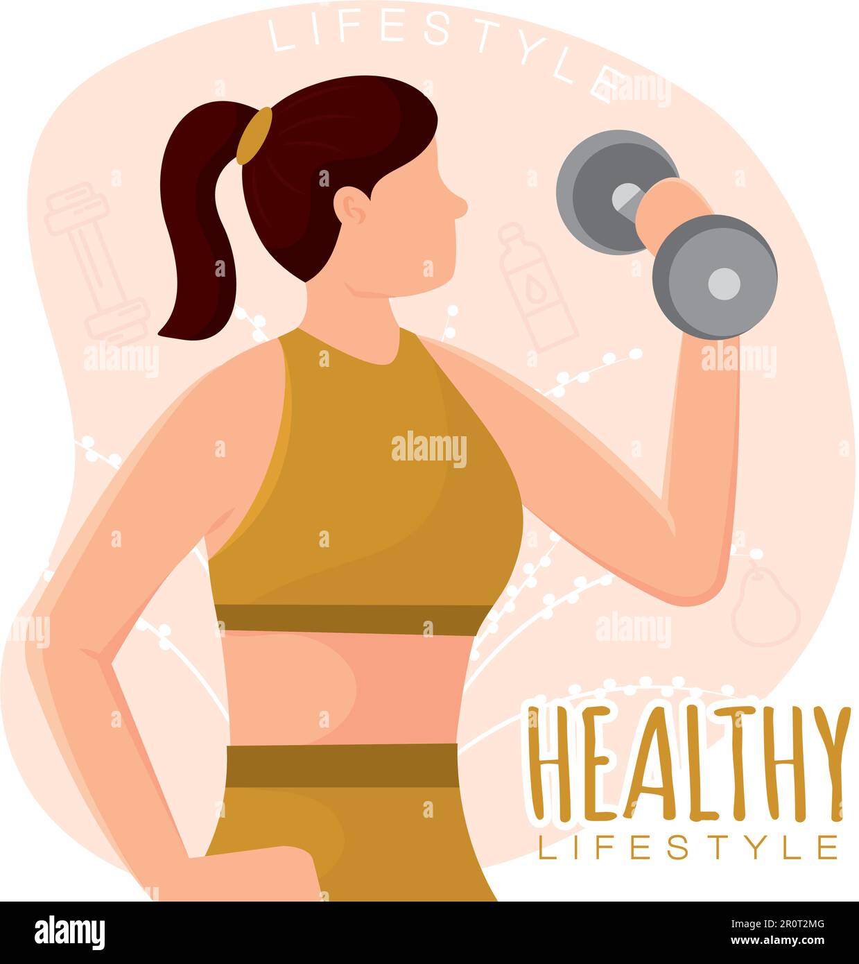 Isolated cute girl healthy abstract character Healthy lifestyle Vector ...